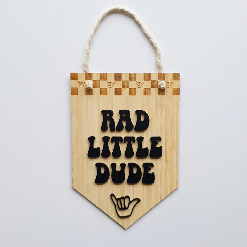 Rad Little Dude Bunting Flag – Intricate Laser Design